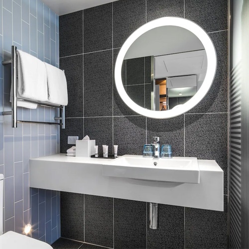 Bathroom vanities mirror and towel shelf for Holiday Inn Express Melbourne