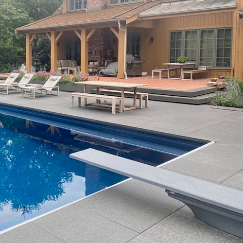 Basalt stone pavers are perfect fit to create an old world European ...