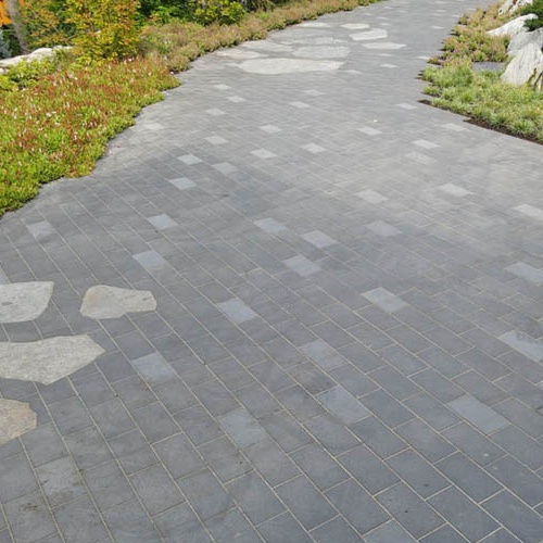 Basalt stone pavers are perfect fit to create an old world European ...