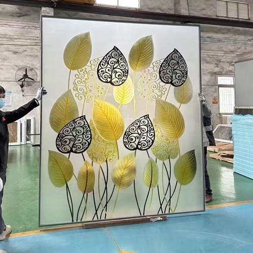 Decorative stained glass wall partition