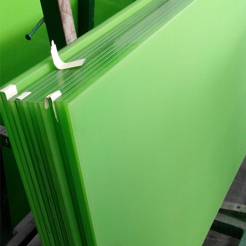 Green back painted glass