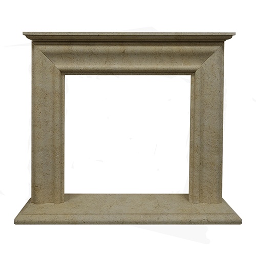 Light Yellow Limestone Fireplace Surround