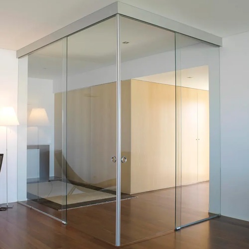 Telescopic sliding glass door with synchronized movement to create a ...