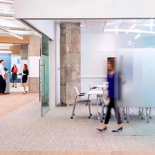 Telescopic sliding glass door with synchronized movement to create a ...