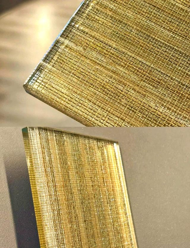 Fabric or textile laminated glass texture for residential and ...