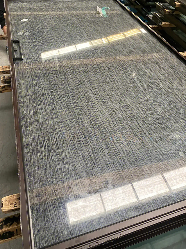 Fabric or textile laminated glass texture for residential and ...