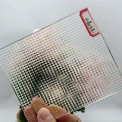 Crystal patterned pressed textured glass sample