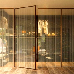 Fabric or textile laminated glass texture for residential and ...