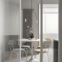 Tinted or Clear Fluted Glass for Interior Door and Wall Divider
